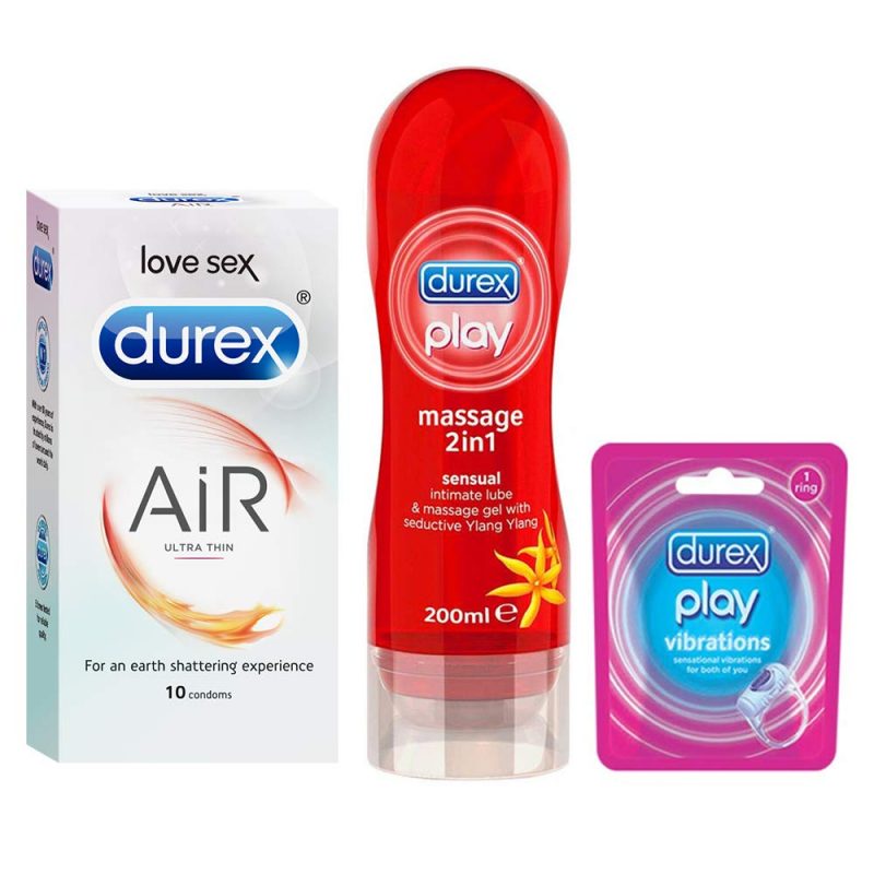 Durex Air Ultra Thin Condoms & Durex Play Sensual Lubrication Gel ...